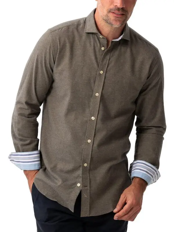KOY CLOTHING Button Up Collared Shirt - Olive