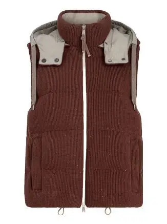 Brunello Cucinelli Knit Down Vest - Bordeaux