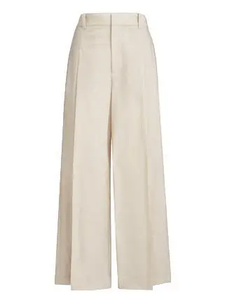 Brunello Cucinelli A-line Techno Cotton Poplin Trousers - Beige