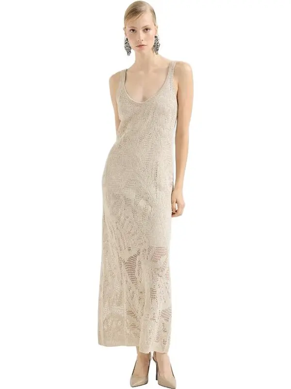 Brunello Cucinelli Sleeveless Maxi Dress - Beige