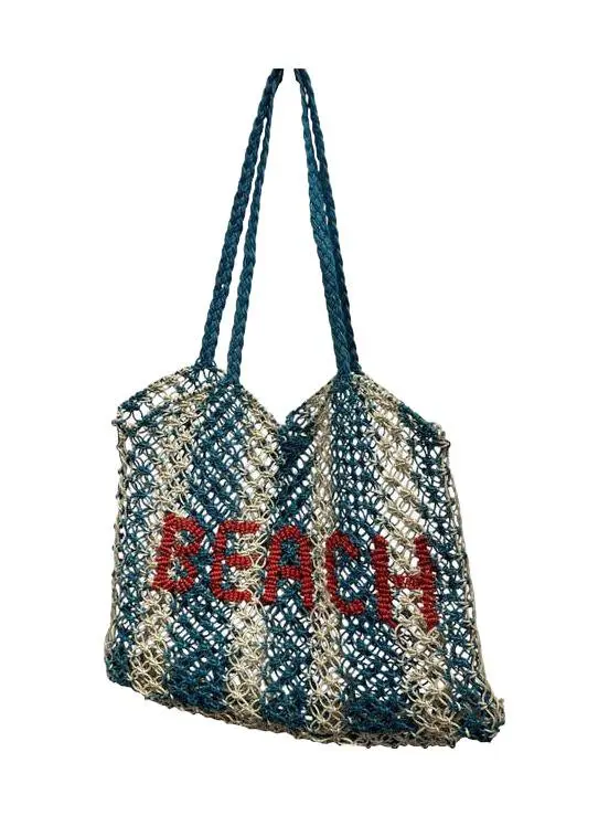 MER ST. BARTH St Jean Jute Beach Tote Soleil - Blue-1