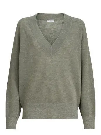 Brunello Cucinelli Linen Sweater - Khaki