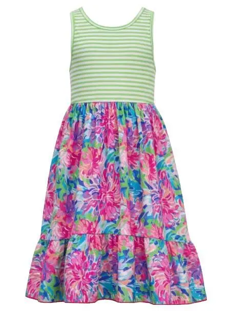 MIA BELLE GIRLS Tropical Bloom Hi-lo Dress - Purple