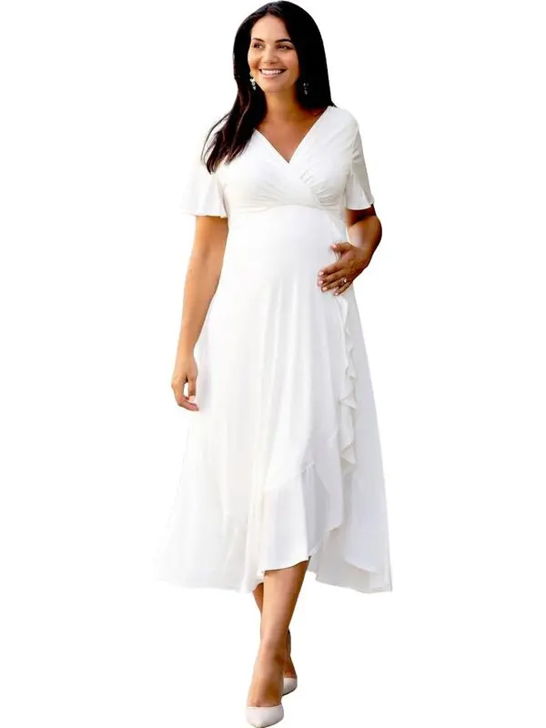 TIFFANY ROSE MATERNITY Waterfall Maternity Dress - Ivory