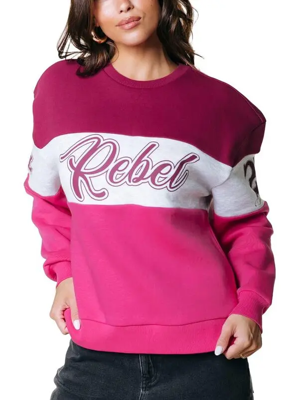 COLOURFUL REBEL Logo Colorblock Boxy Sweatshirt - Multicolor