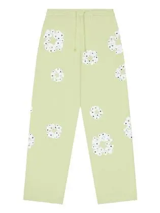 DENIM TEARS Rhinestone Cotton Wreath Sweatpants - Mint