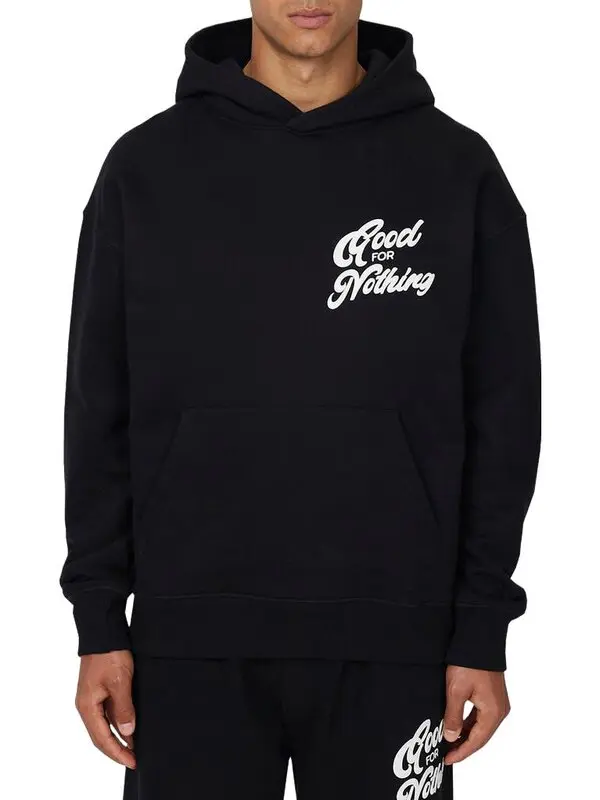 GOOD FOR NOTHING Relaxed Fit Hoodie - Black