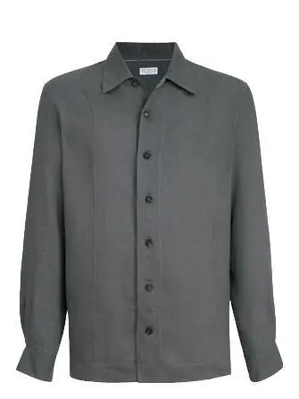 Brunello Cucinelli Linen Shirt - Anthracite