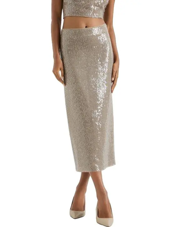 Brunello Cucinelli Embroidered Silk-blend Skirt - Rope