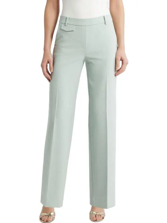 Anne Klein High-waist Wide-leg Pull-on Pants - Soft Aloe