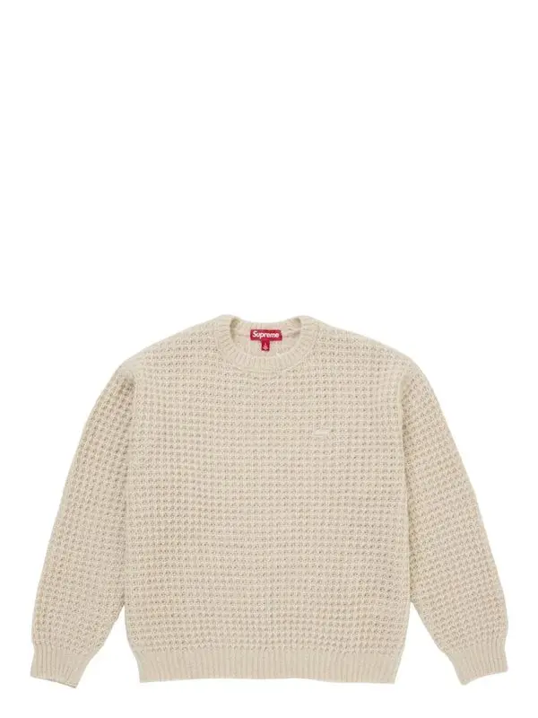 Supreme Small Box Waffle Knit Sweater - Natural