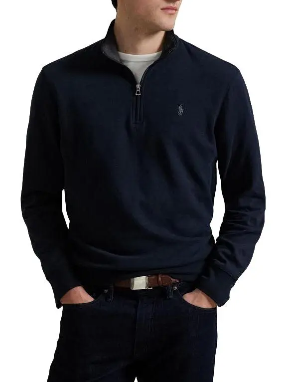 Polo Ralph Lauren Heathered Quarter-zip Pullover - Aviator Navy/c9678