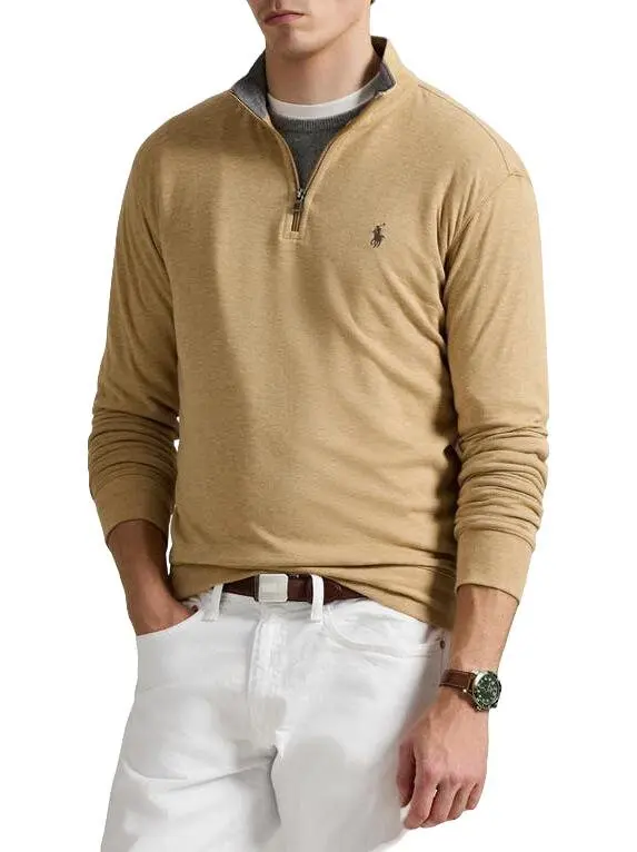 Polo Ralph Lauren Heathered Quarter-zip Pullover - Classic Camel Heather/c8888