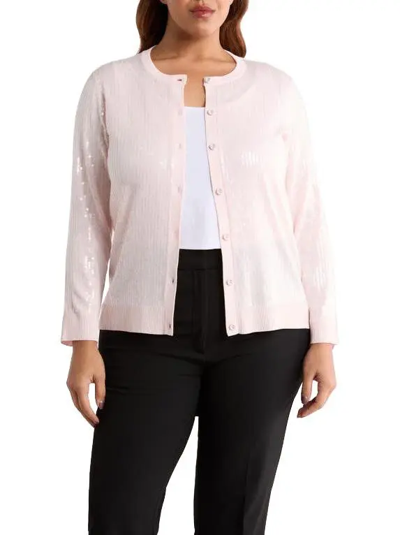 Anne Klein Sequin Cardigan - Soft Blossom