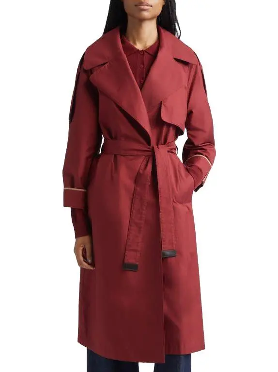 Max Mara Water Repellent Belted Cotton-blend Trench Coat - Raspberry
