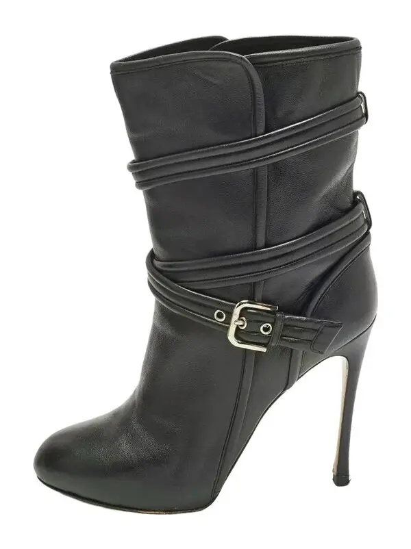 GIANVITO ROSSI Buckle Leather Boots - Black