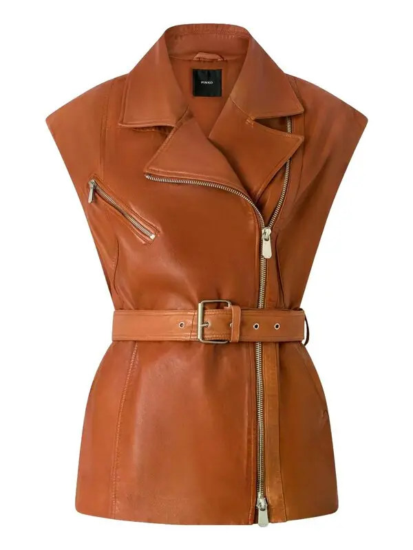 Pinko Belted Gilet - Brown
