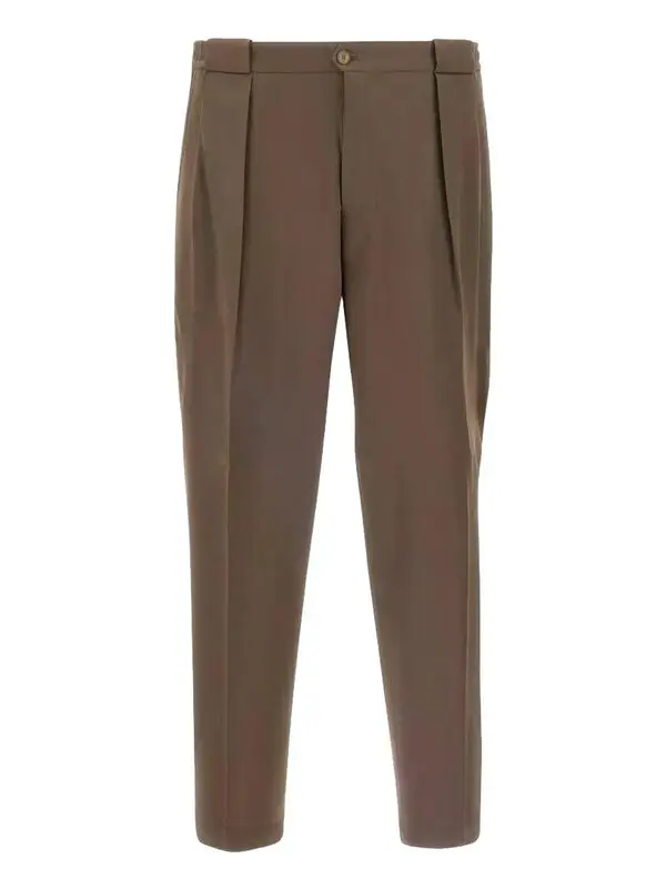 BRIGLIA 1949 Pleated Waistband Wool Trousers - Brown