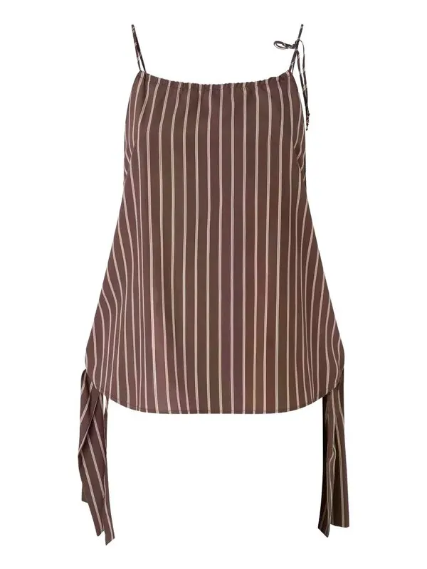 Pinko Striped Sleeveless Blouse - Brown