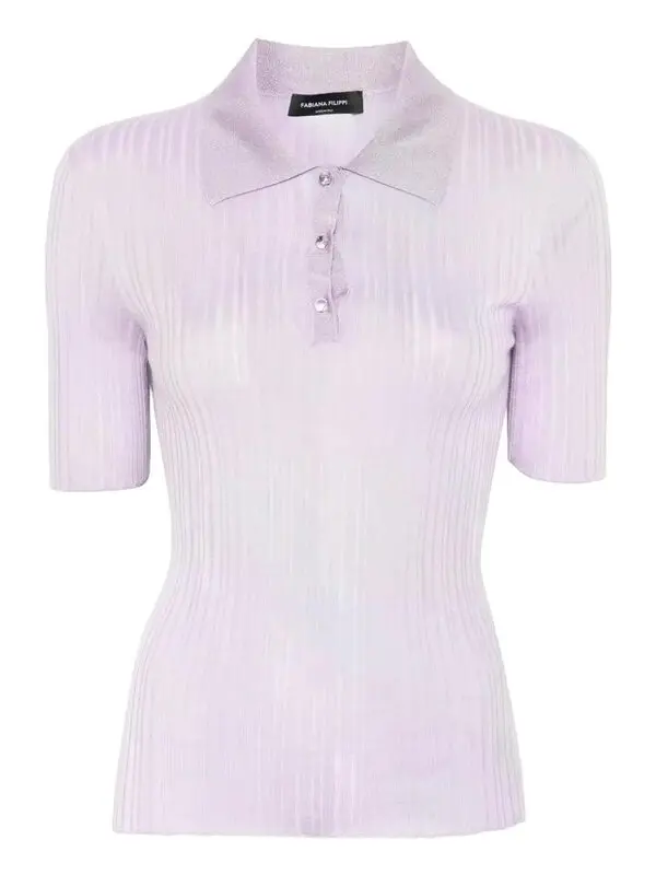 Fabiana Filippi Ribbed Polo Shirt - Purple