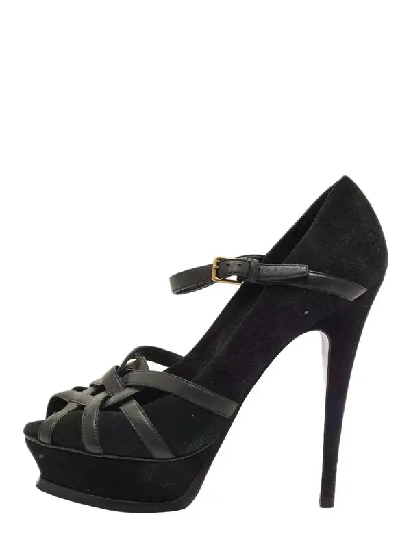 Saint Laurent Leather Platform Pumps - Black