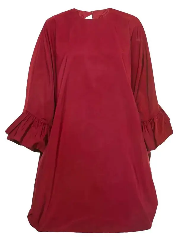 Valentino Garavani Gathered-sleeves Mini Dress - Red