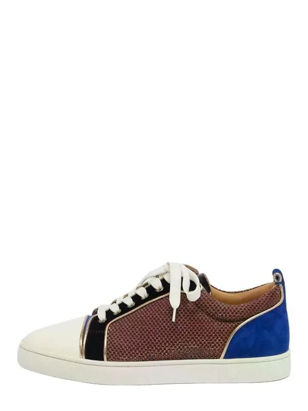 CHRISTIAN LOUBOUTIN Lurex Leather Sneaker - Brown
