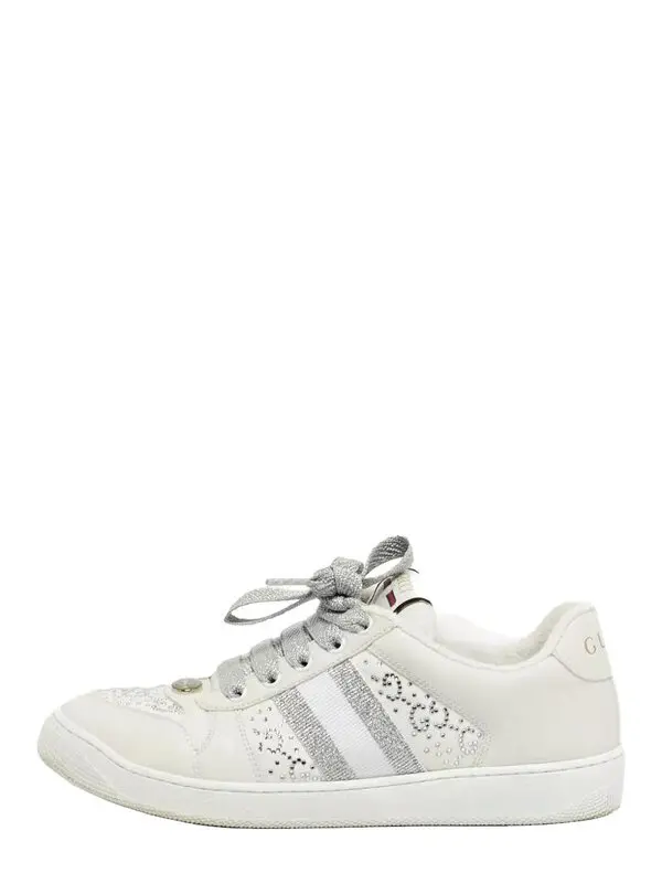 Gucci Crystal-embellished Sneakers - White