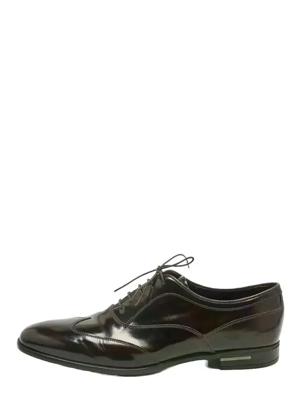 Prada Leather Derby Shoes - Brown