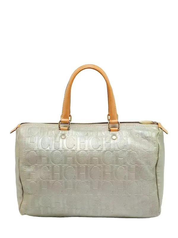 Carolina Herrera Embossed Leather Andy Tote Bag - Grey