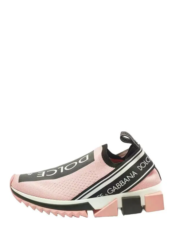 Dolce & Gabbana Logo-detail Knitted Sneakers - Pink