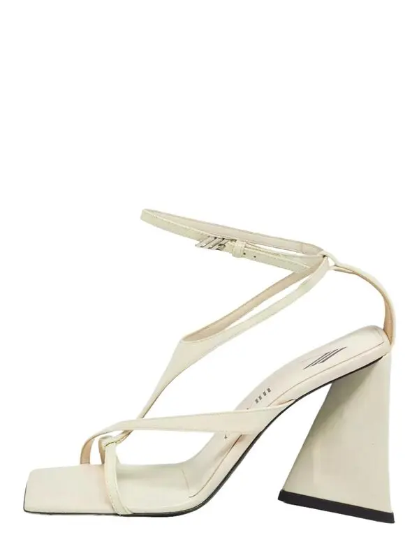 Attico Square Toe Block Heel Sandals - Neutrals