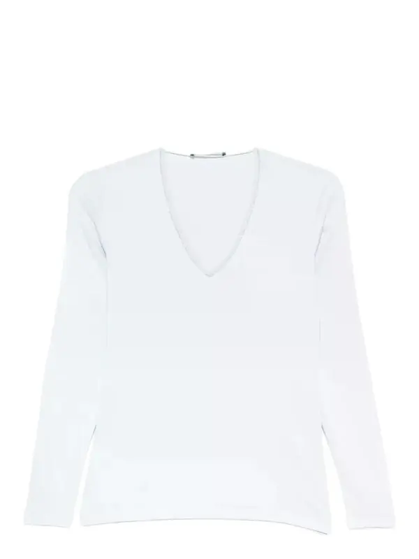 Fabiana Filippi Long-sleeved V-neck Sweater - Blue