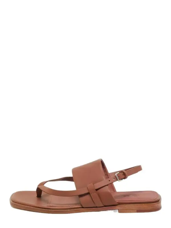 Loro Piana Slingback Leather Sandals - Brown