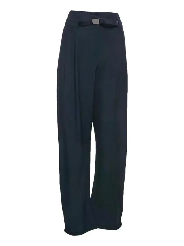 Emporio Armani Crepe Pleated Trousers - Blue