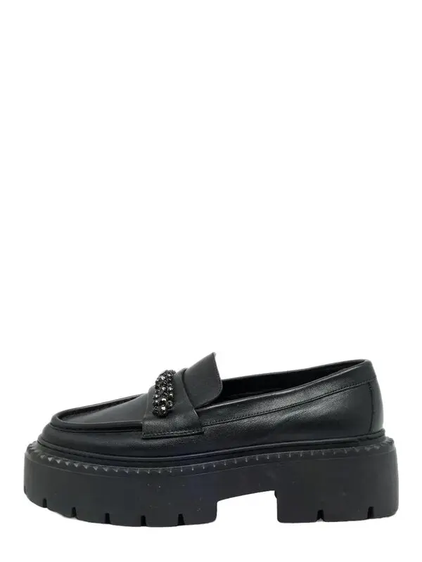 JIMMY CHOO Bryer Platform Leather Loafers - Black