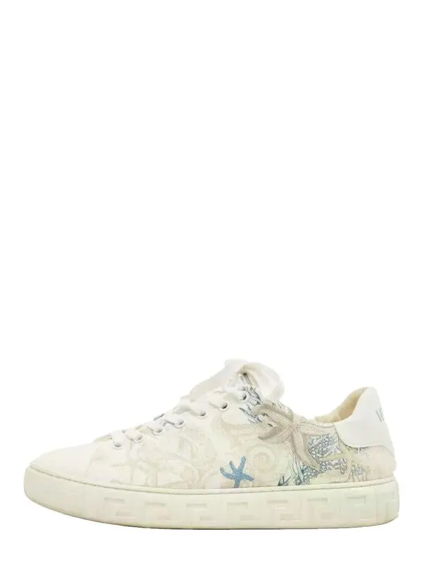 Versace Sea-motifs Canvas Sneakers - White