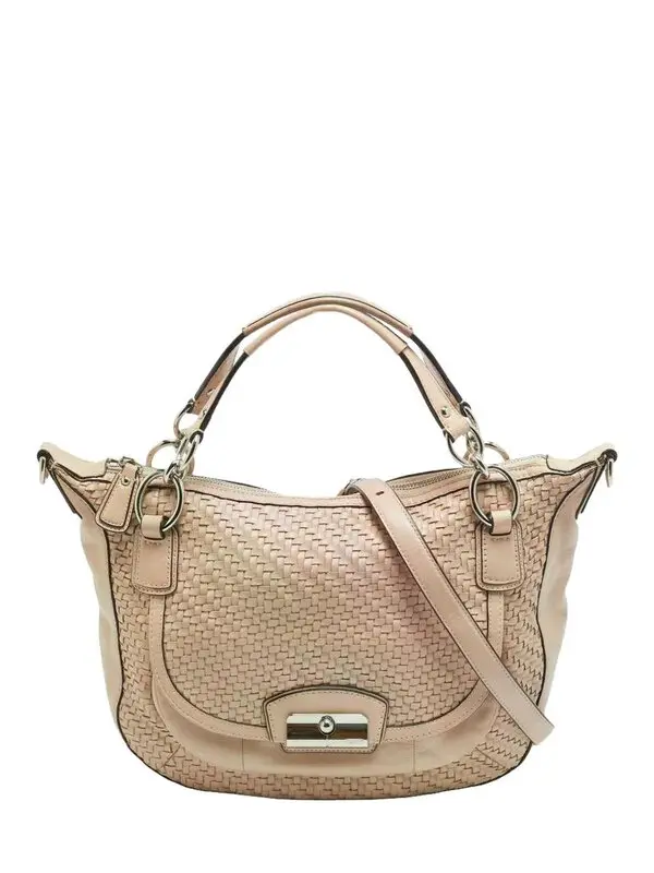 COACH® Kristin Woven Leather Satchel - Pink