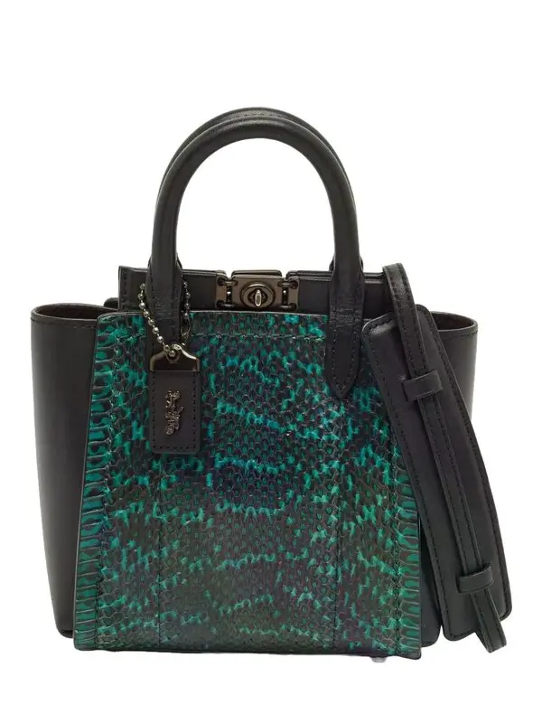 COACH® Troupe 16 Snakeskin Leather Tote Bag - Black