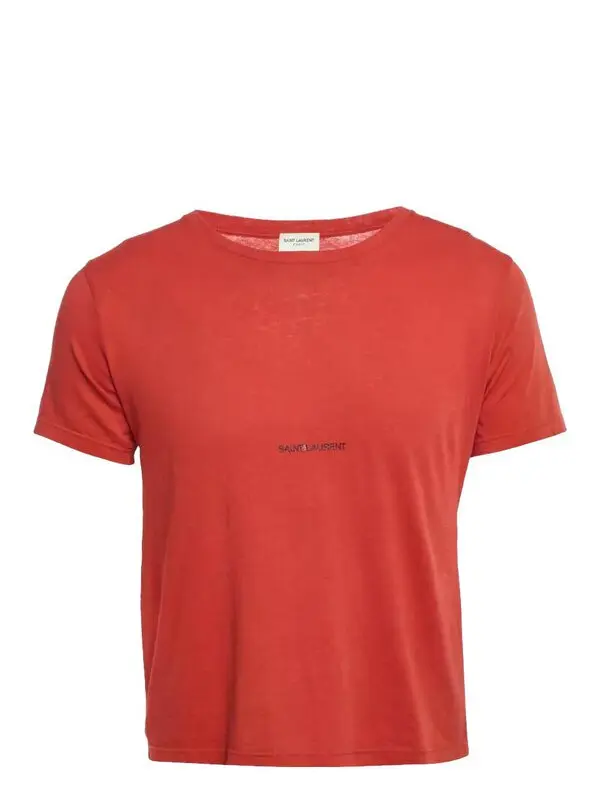 Saint Laurent Logo Cotton T-shirt - Red