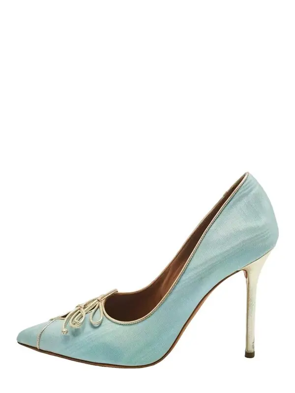 MALONE SOULIERS Bow Canvas Pumps - Blue