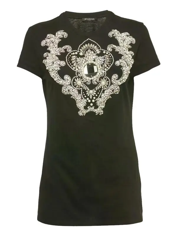 Balmain Crystal-embellished T-shirt - Black