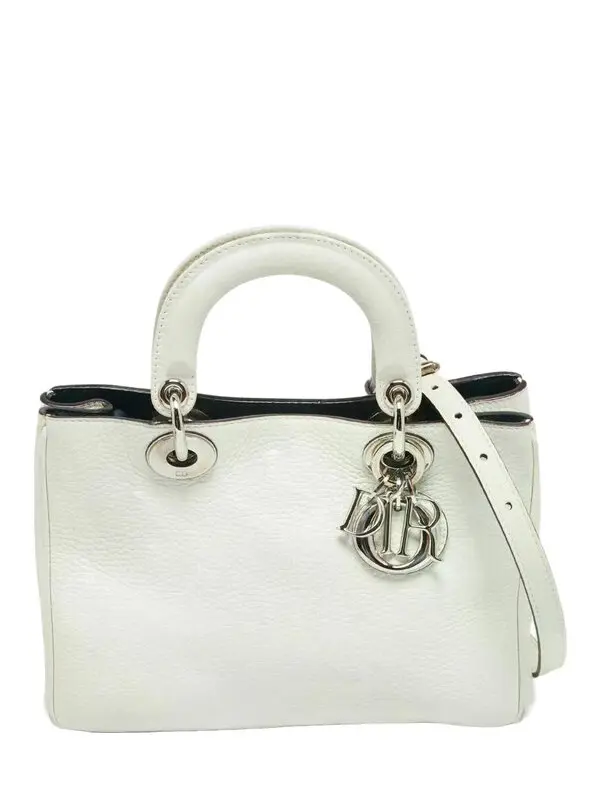 Dior 2015 Small Diorissimo Leather Tote Bag - White