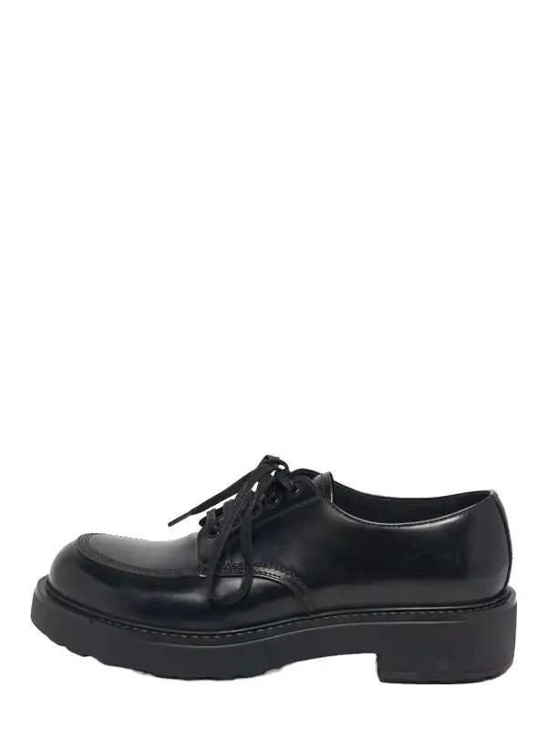 Prada Monolith Leather Platform Loafers - Black