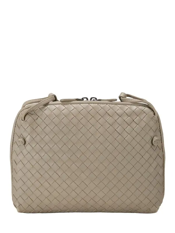 Bottega Veneta Intrecciato Leather Nodini Crossbody - Grey