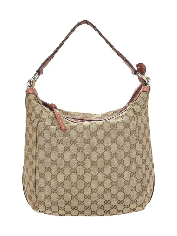 Gucci Original Gg Canvas Bamboo Braided Hobo - Pink