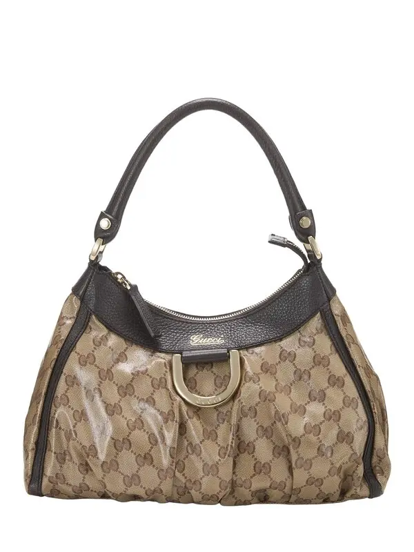 Gucci Crystal D-ring Abbey Shoulder Bag - Brown