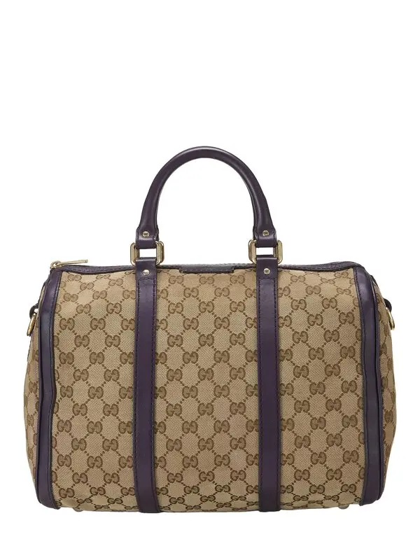 Gucci Gg Vintage Web Boston Bag - Purple