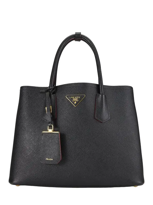 Prada Saffiano Double Bag - Black