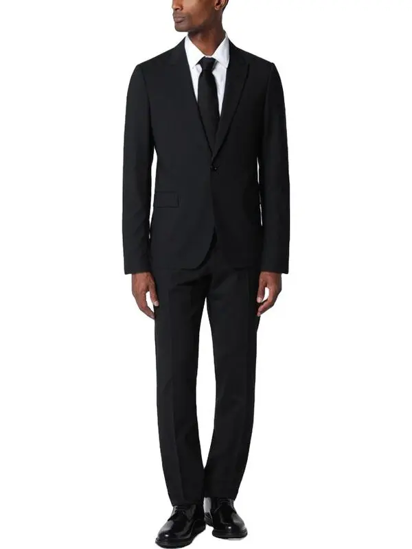 LARDINI Single-breasted Wool-blend Suit - Black